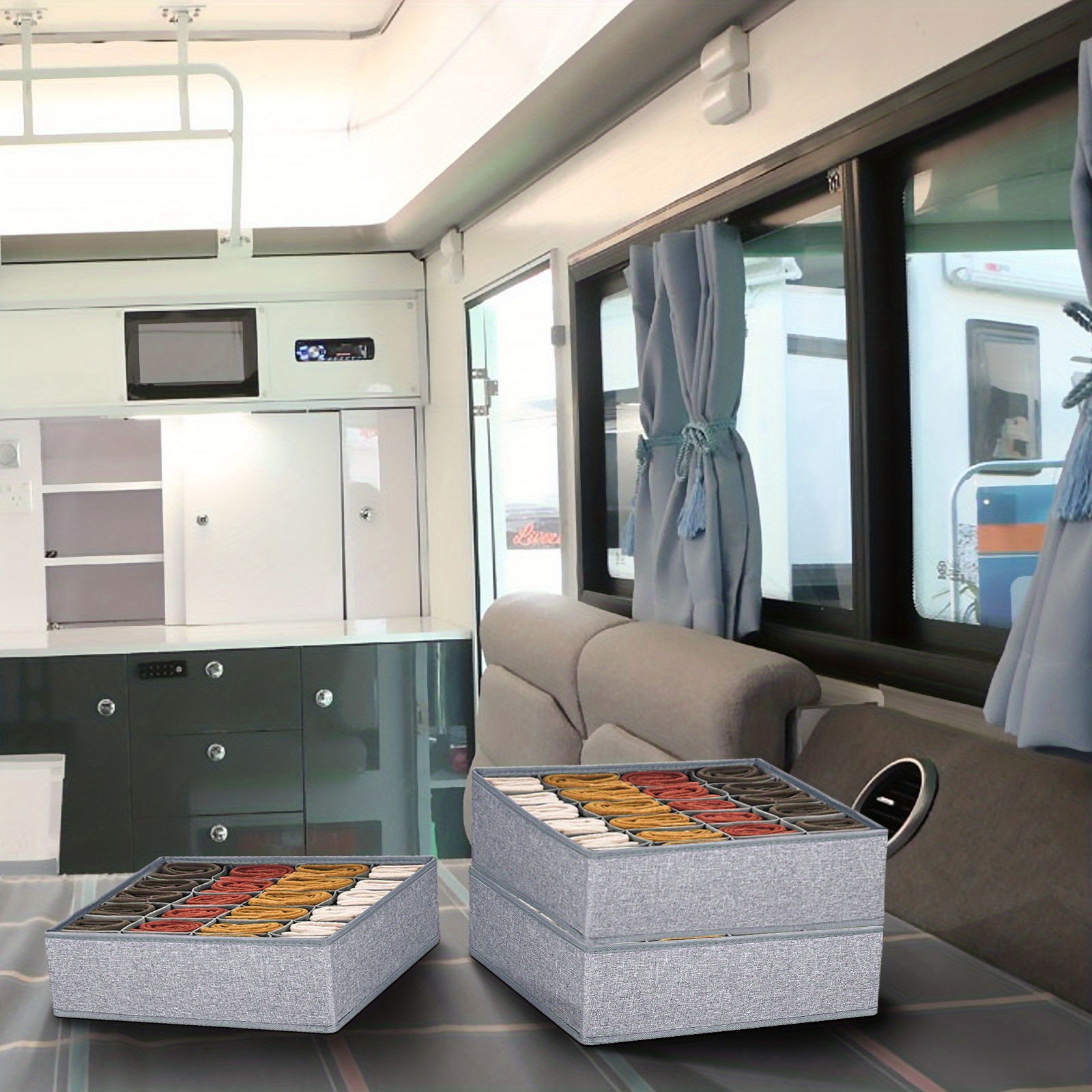 Sock Underwear Organizer Dividers 64 Cell Fabric Foldable - Temu Ireland