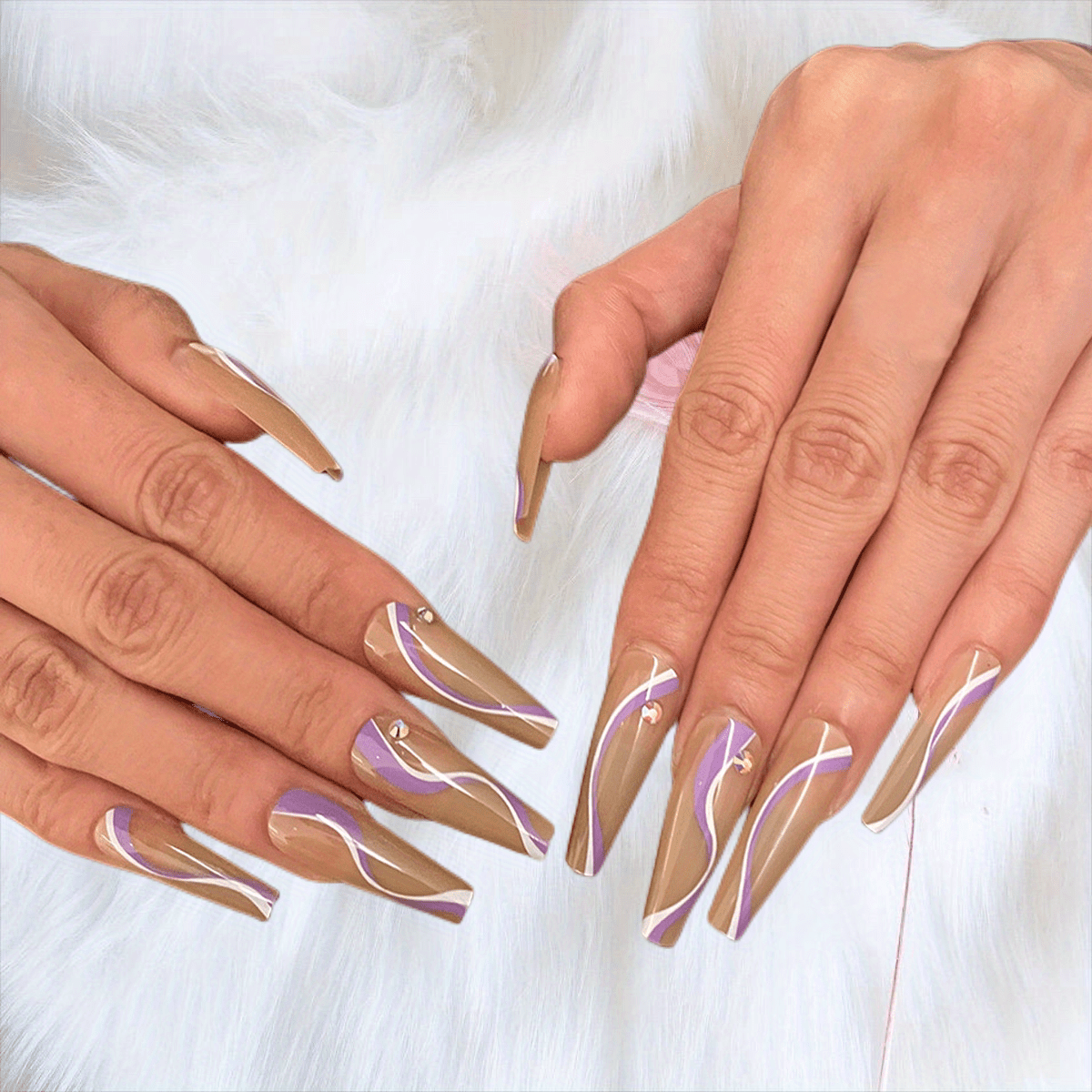 long ballerina shape press nails nail - Temu Australia