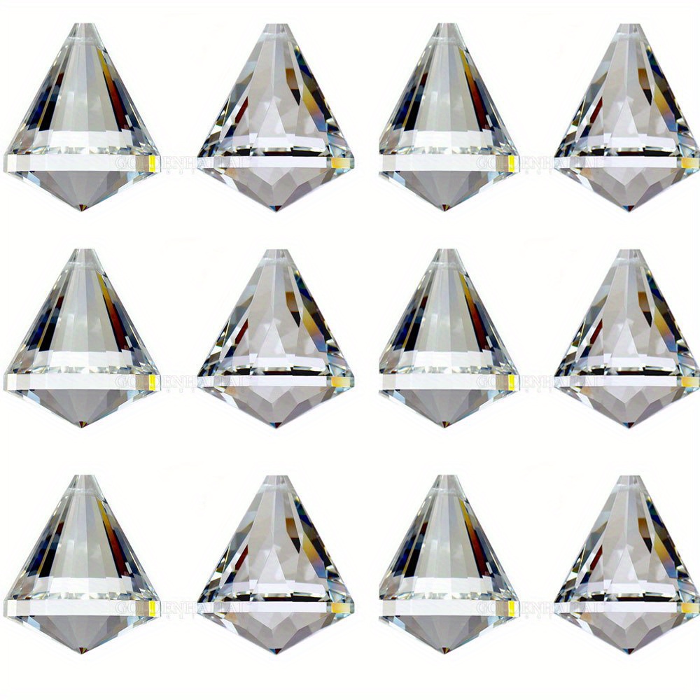 Glass Imitation Crystal Faceted Prisms 2 Colors Rhombus Diy - Temu ...