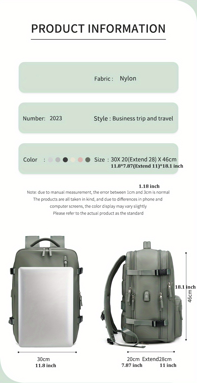 Expansion Design Large Capacity Backpack Nylon Lightweight - Temu Portugal