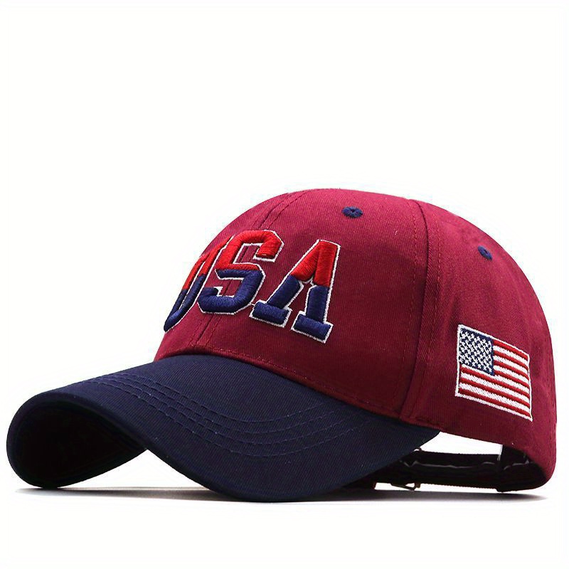 "usa" Flag Embroidered Baseball Cap - Temu Canada