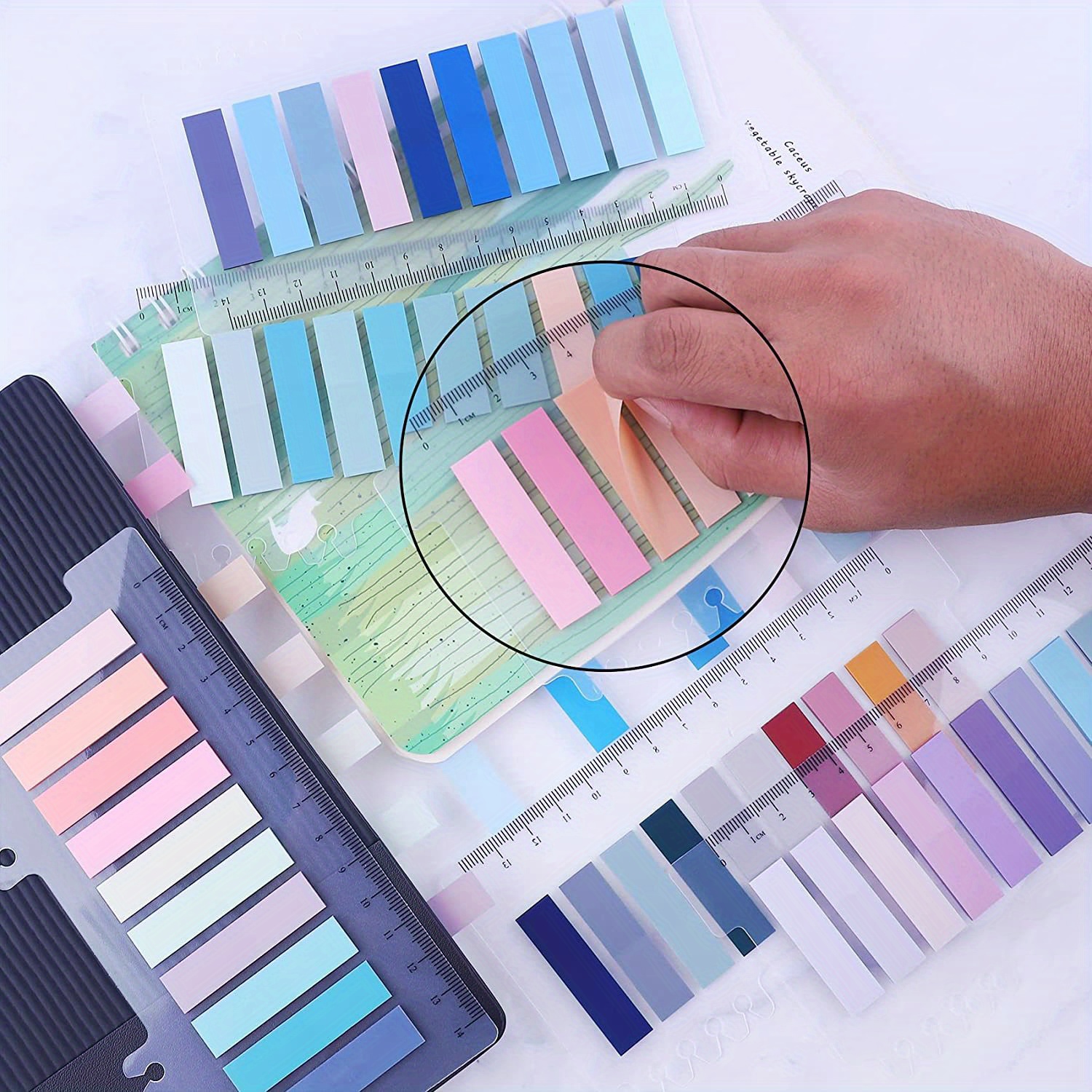 6 books index labels page markers colored book labels - {region_name}