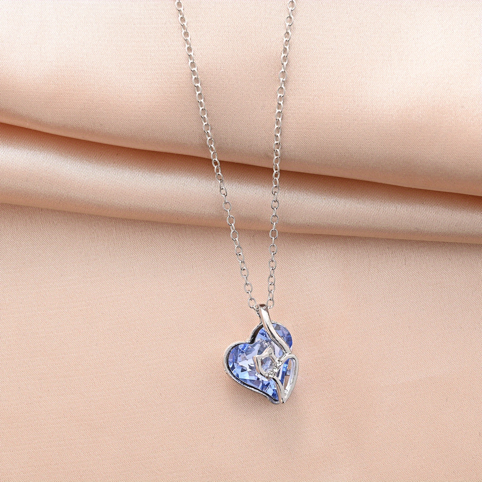 Elegant Beautiful Cat Love Crystal Pendant Necklace - Temu Norway