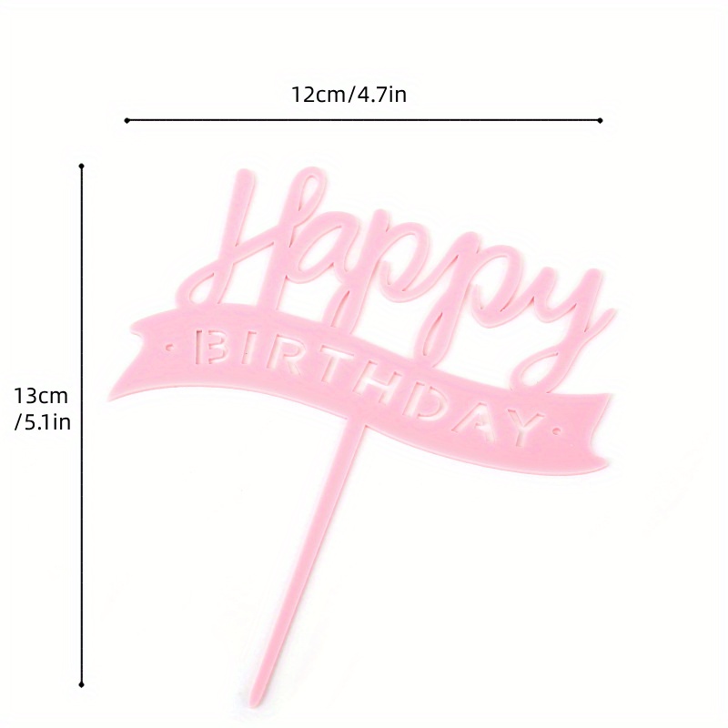 Happy Birthday Cake Topper Acrylic Macaron Color Happy - Temu United ...