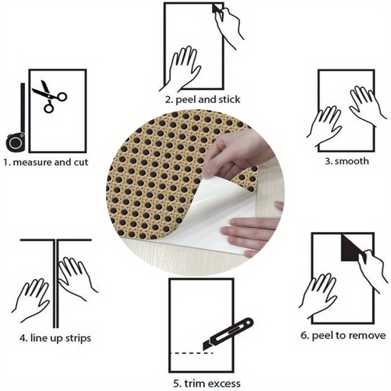 Retro Rattan Pattern Self adhesive Wallpaper Bedroom Wood - Temu Australia