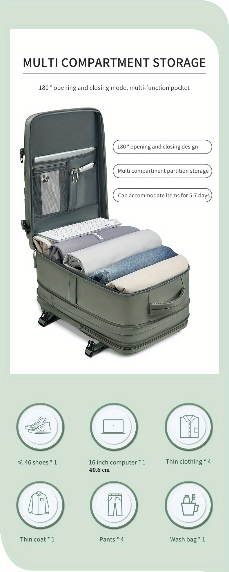 Expansion Design Large Capacity Backpack Nylon Lightweight - Temu Portugal