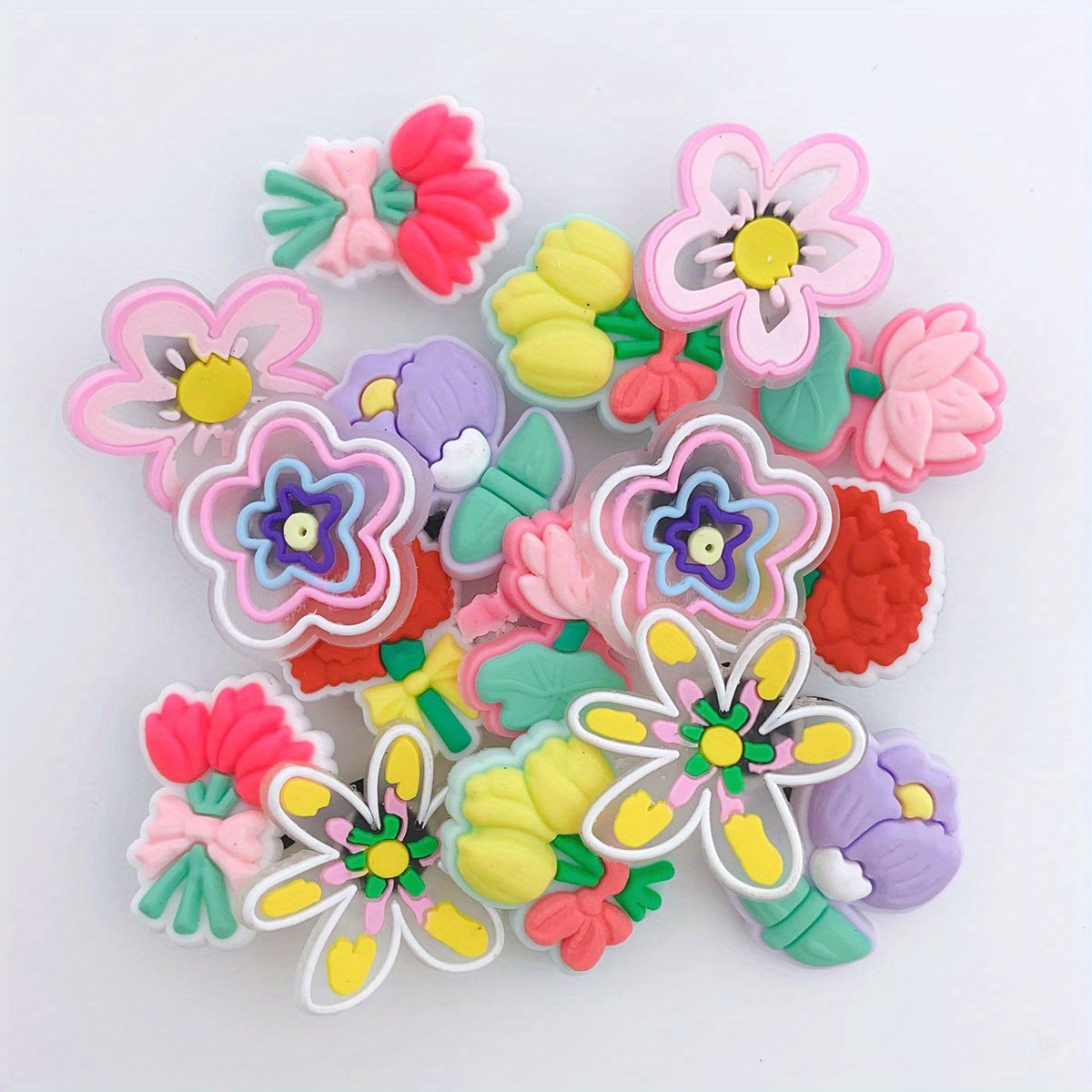 flower shape shoe charm pvc soft rubber shoe le clogs - {region_name}