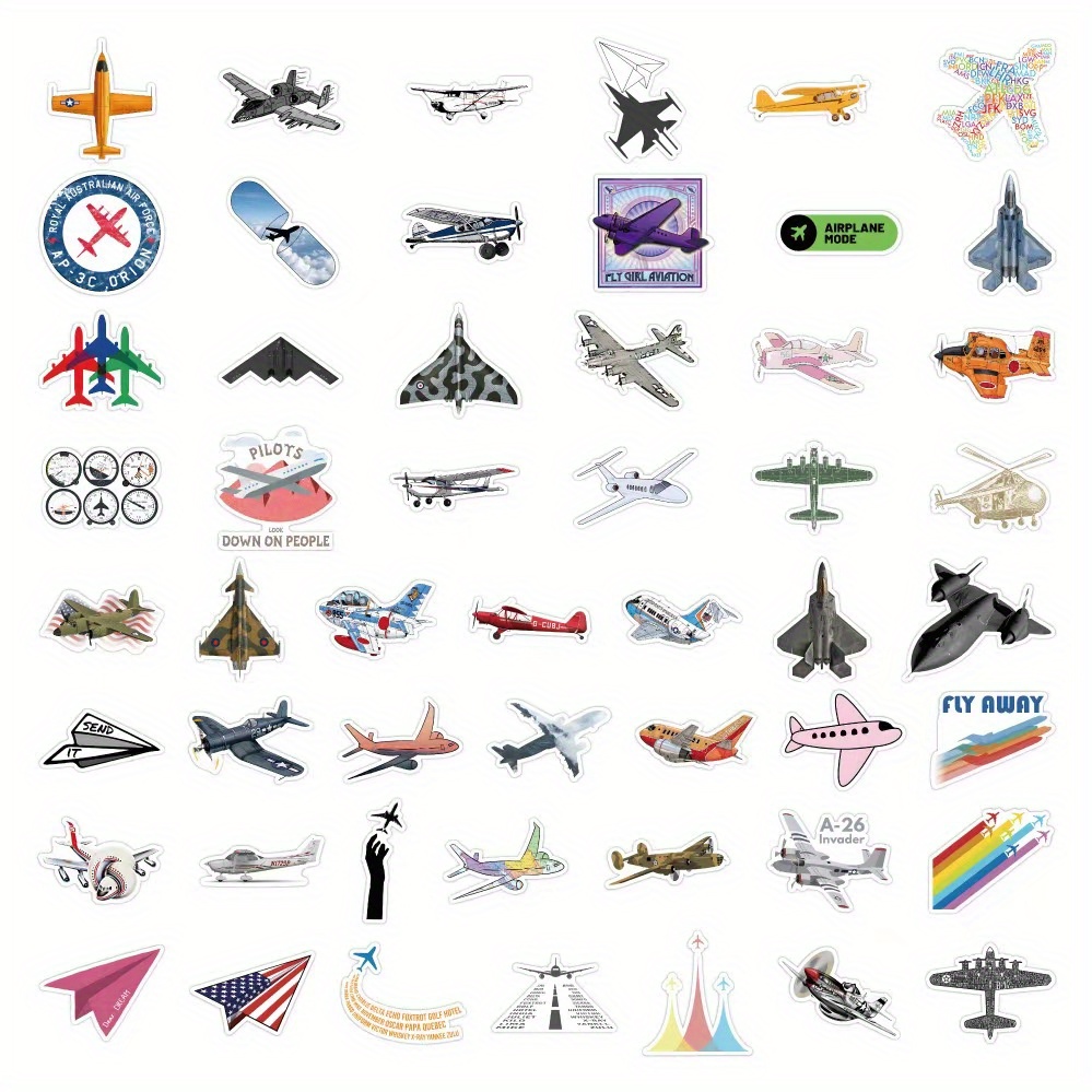 Planes Pvc Waterproof Cartoon Decorative Sticker Packs Kids - Temu ...