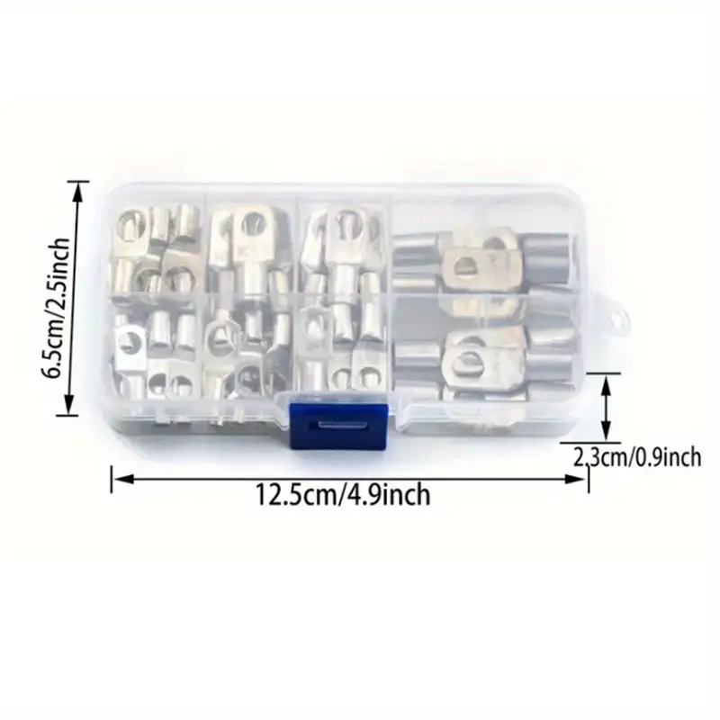60pcs 와이어 러그 커넥터 링 Sc6 25 구리 커넥터 베어 케이블 전기 압착 단자 커넥터 키트 Temu Republic