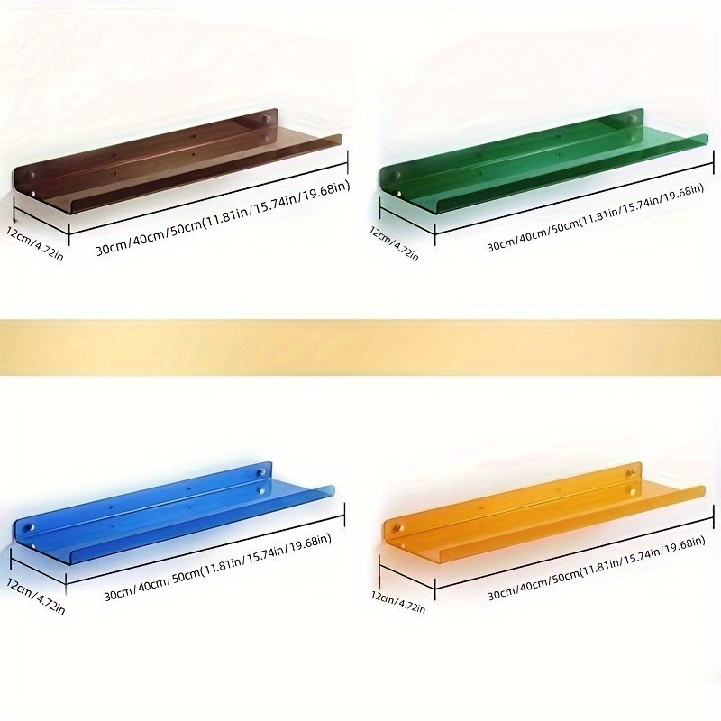 Acrylic Storage Rack Punch free Floating Shelves - Temu