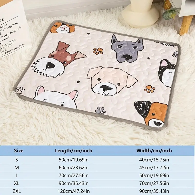 Cute Cartoon Animal Print Cat Sleeping Bed Pet Floor Mat Dog - Temu ...
