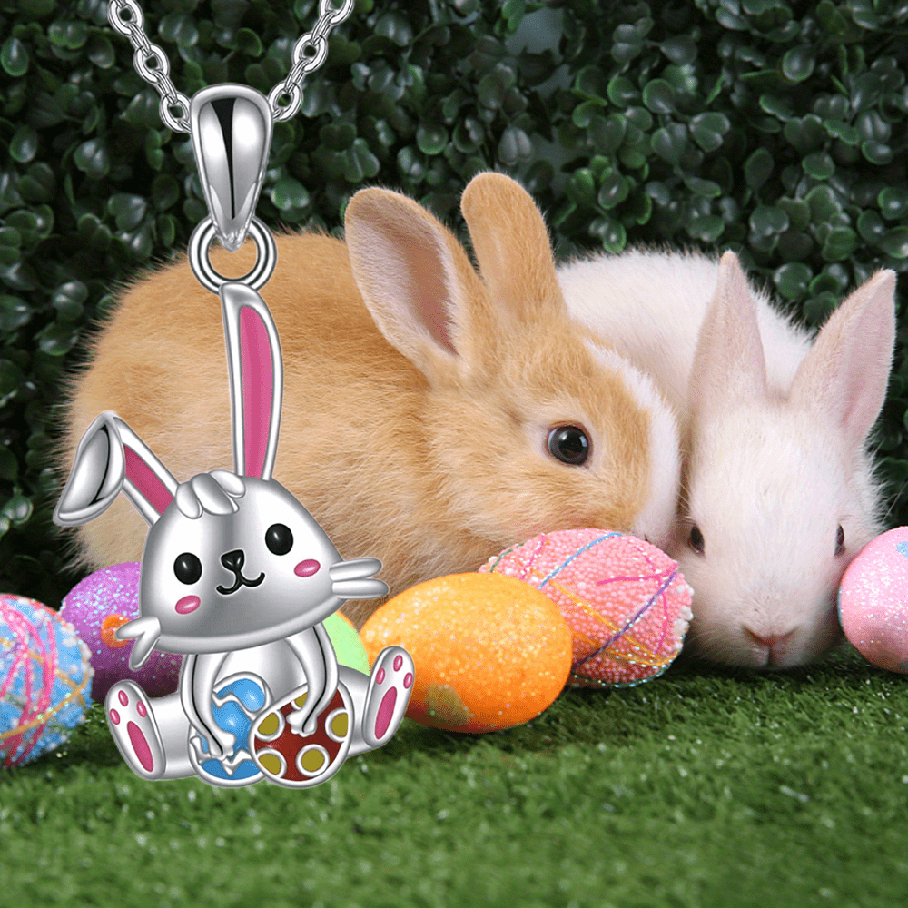 cute cartoon easter bunny rabbit pendant necklace girls - {region_name}