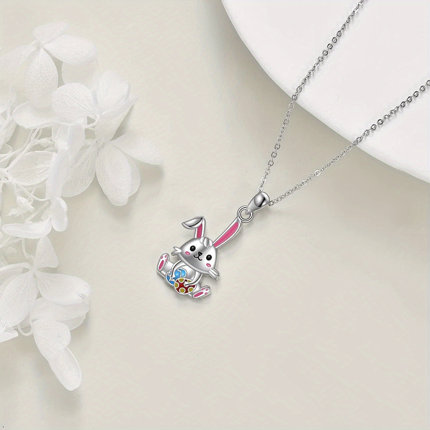 cute cartoon easter bunny rabbit pendant necklace girls - {region_name}