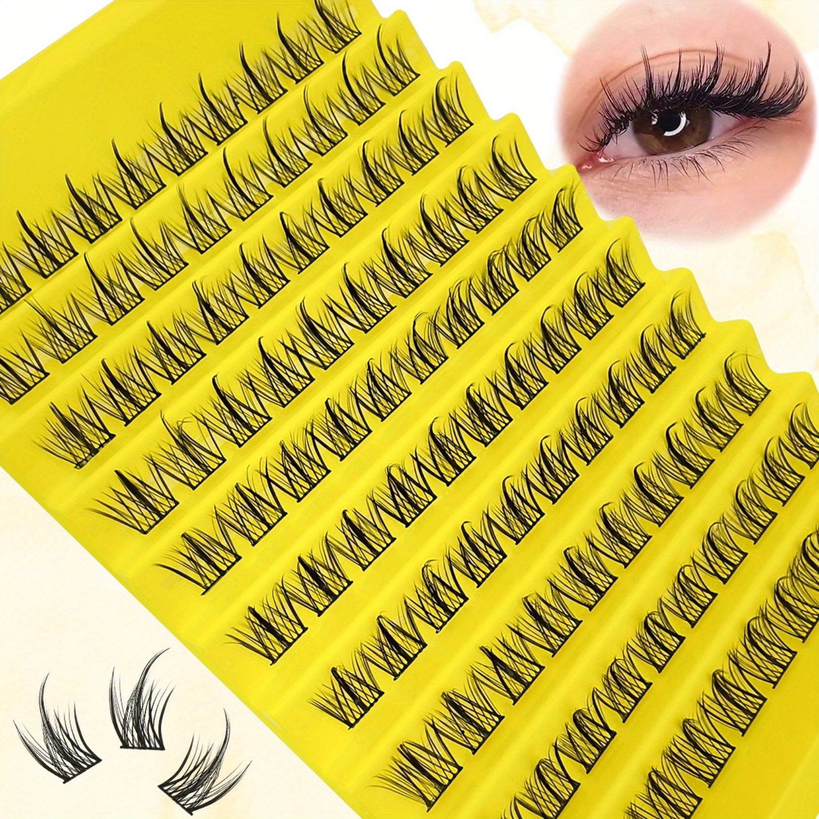 100 Clusters Lashes Diy Cat Eye Segmented Eyelashes Clusters - Temu