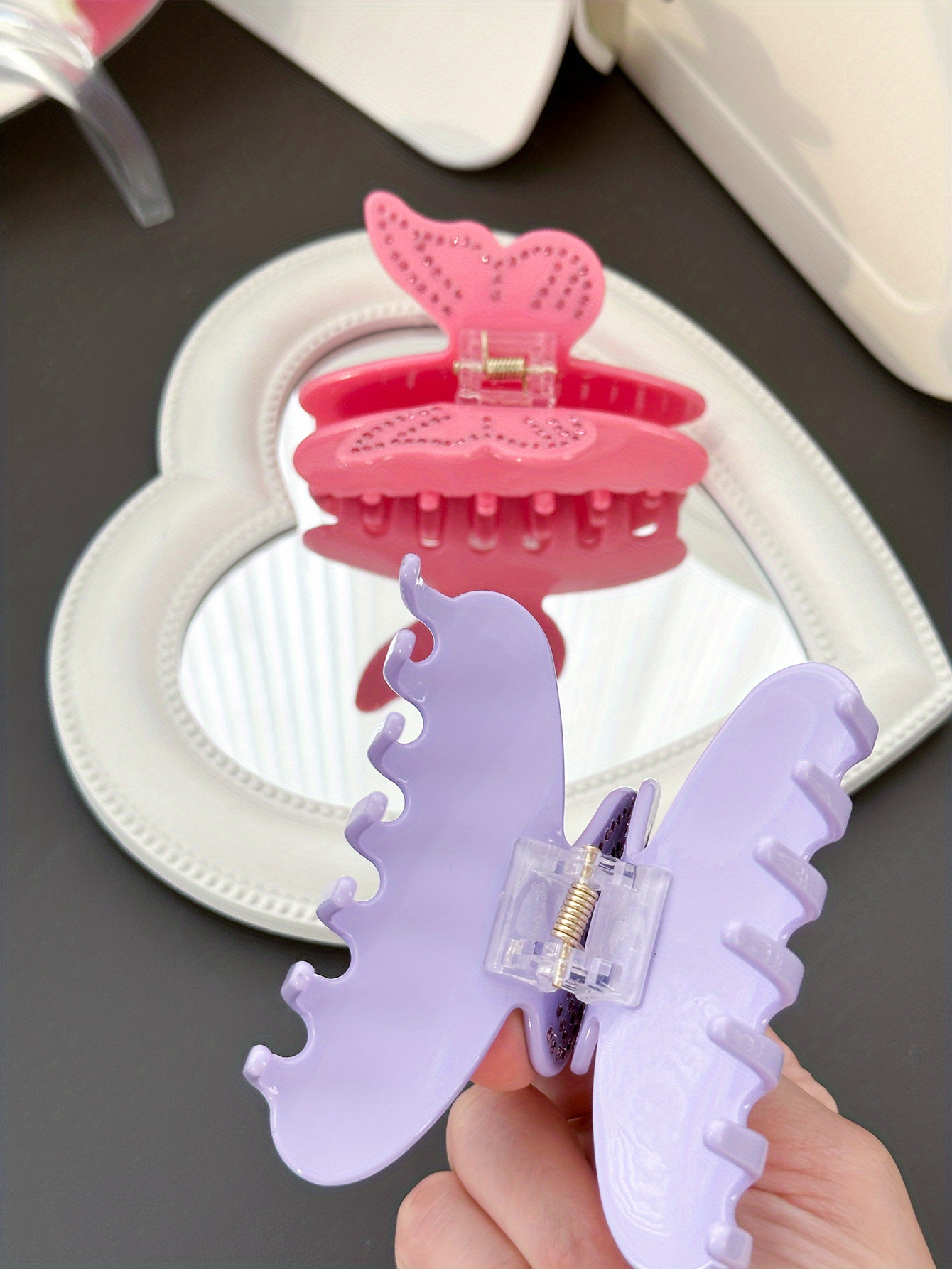 Butterfly Claw Clips Acetate Hair Claw Rhinestone Decor Jaw - Temu Norway