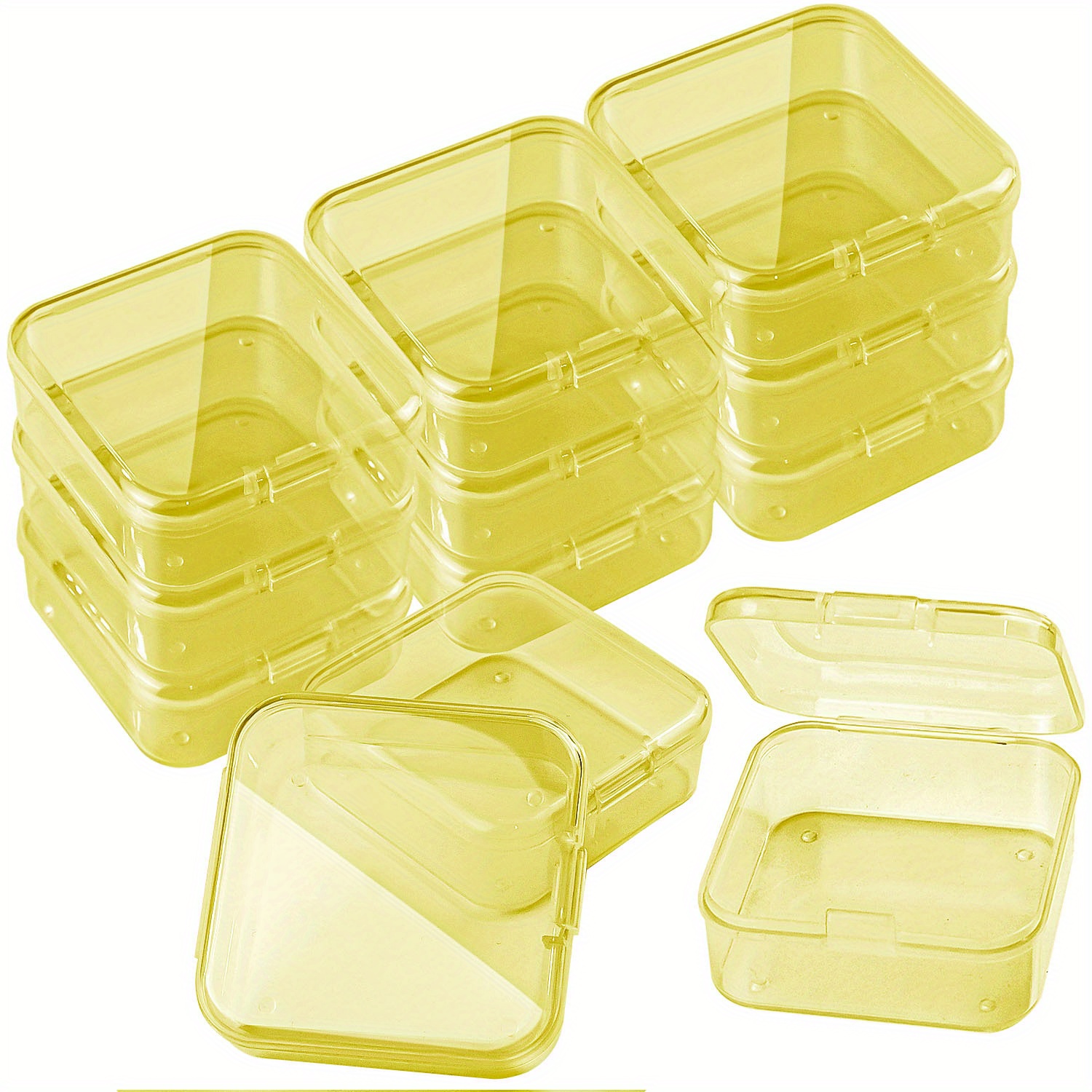 Mixed Color Mini Box Transparent Plastic Storage Containers - Temu