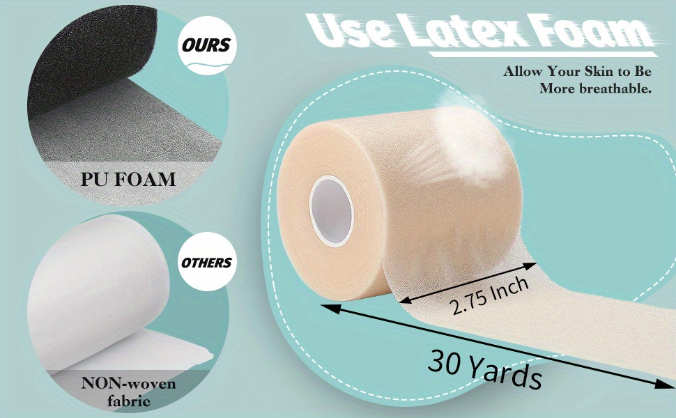 " 5 Colors Athletic Foam Underwrap Tape " X 30 Yards - Temu