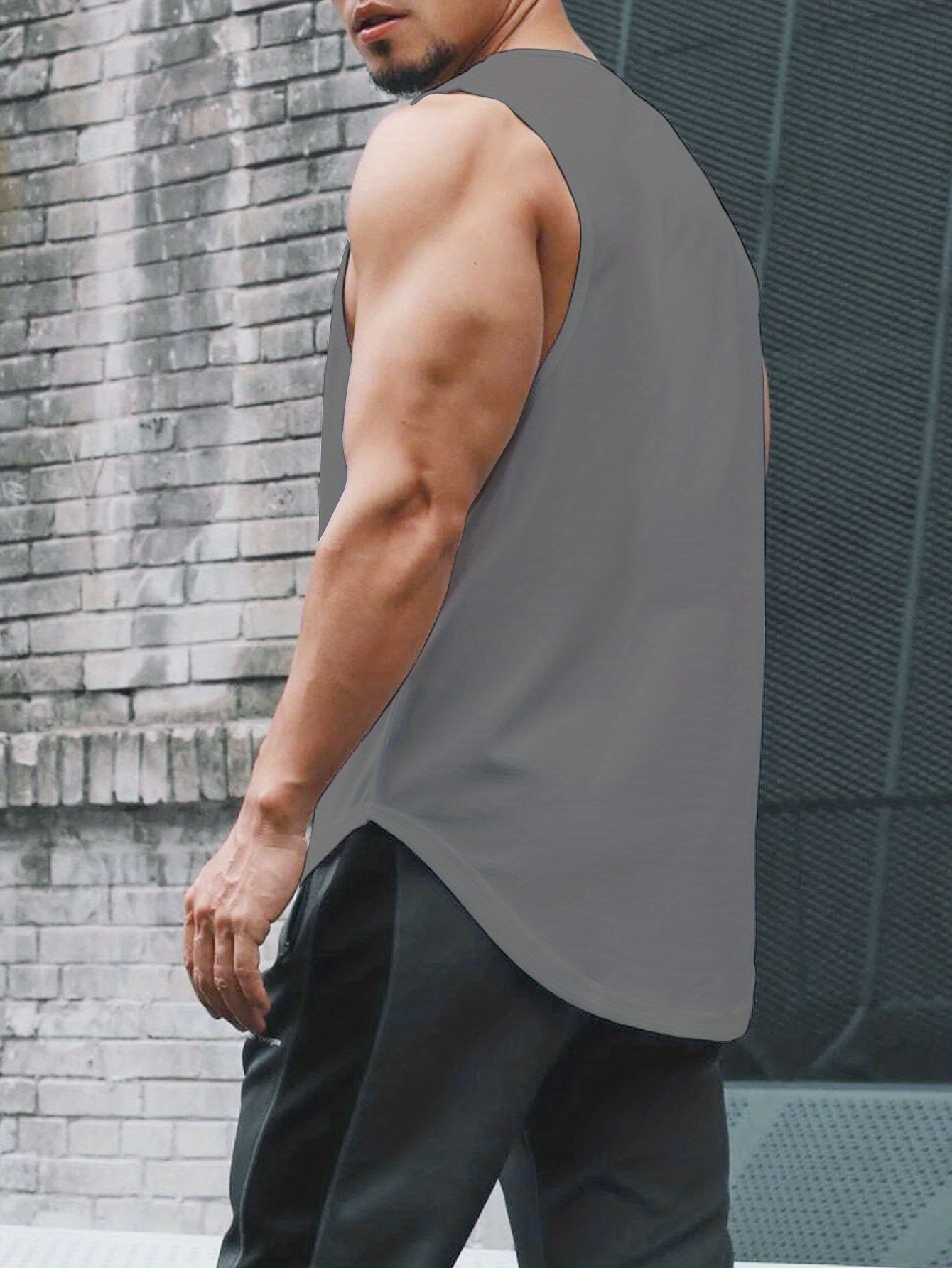 Trendy Letter Print Men's Casual Round Neck Tank Top Men's - Temu Ireland