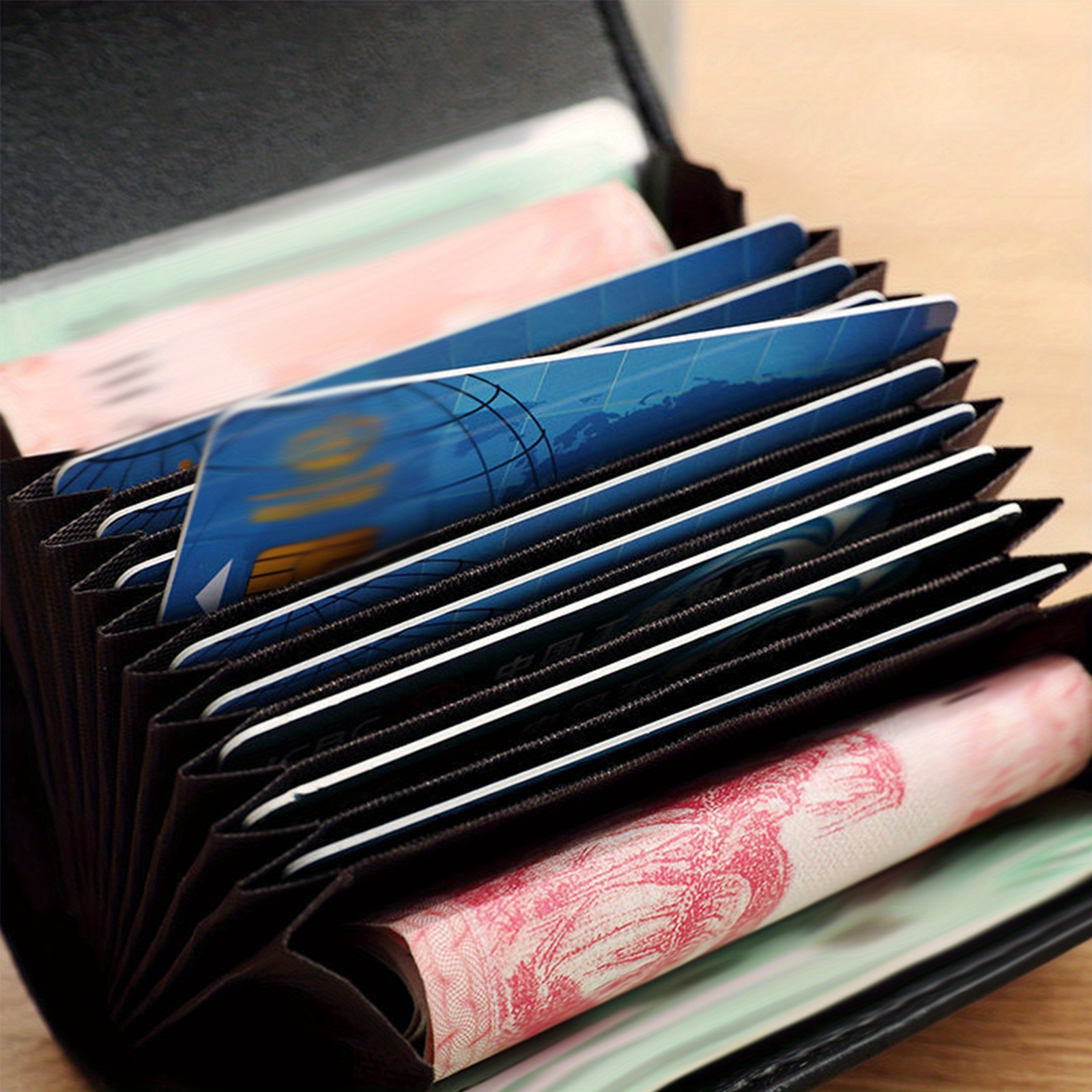 mens card case bag vintage large capacity eleven card card holder coin ...