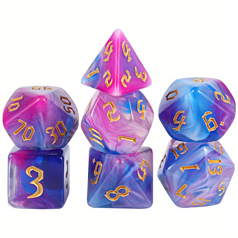 7 Pieces Dice Set Multi Sided Dice Set Game Dice Entertainment Party ...