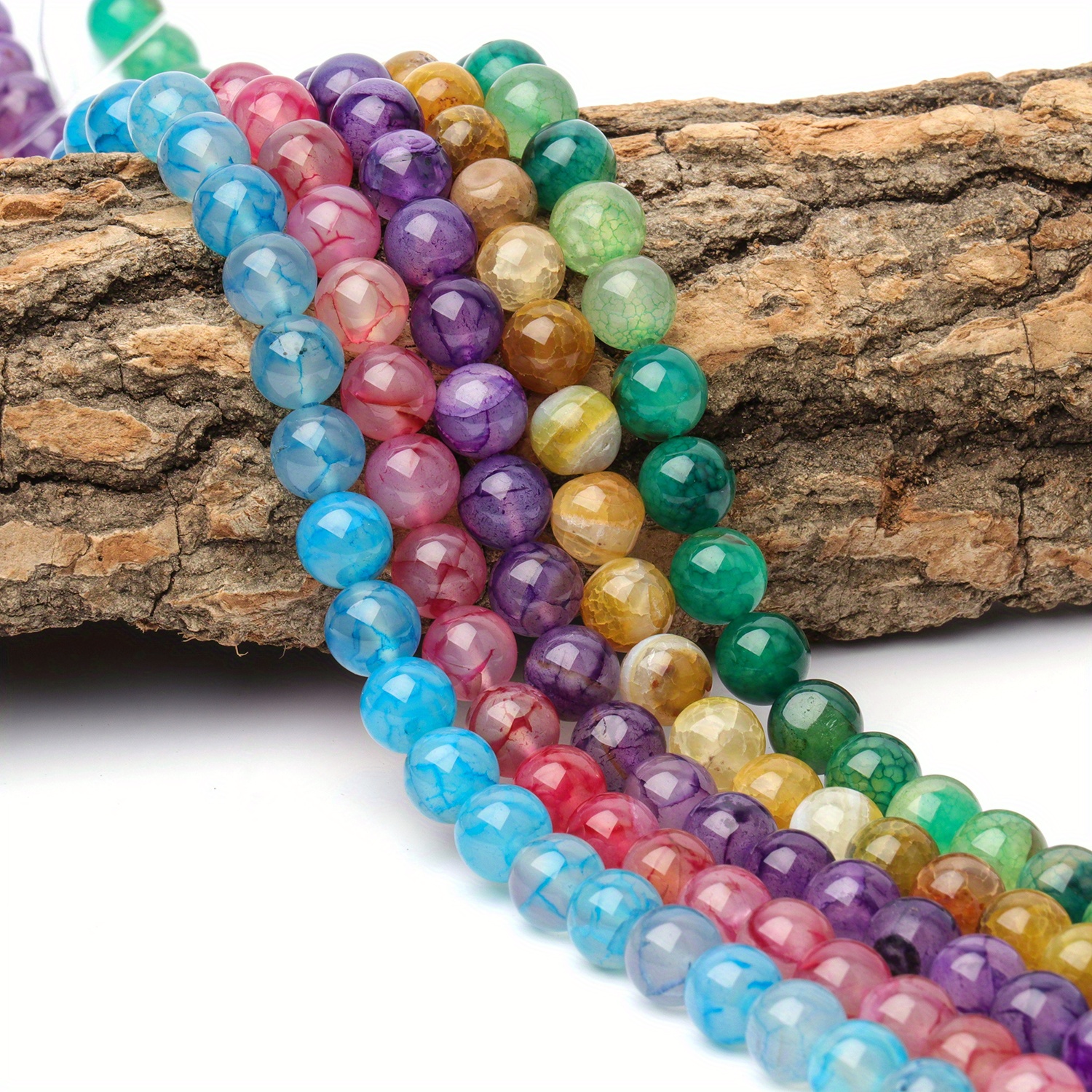 15''aa Dragon Veins Agate Beads Multicolor - Temu Australia