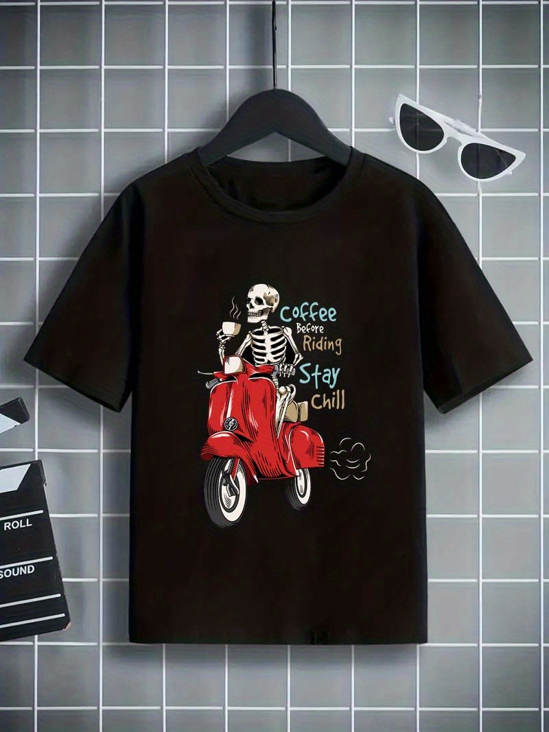 Funny Say Hello Summer Skeleton Print Boys Creative T shirt - Temu ...