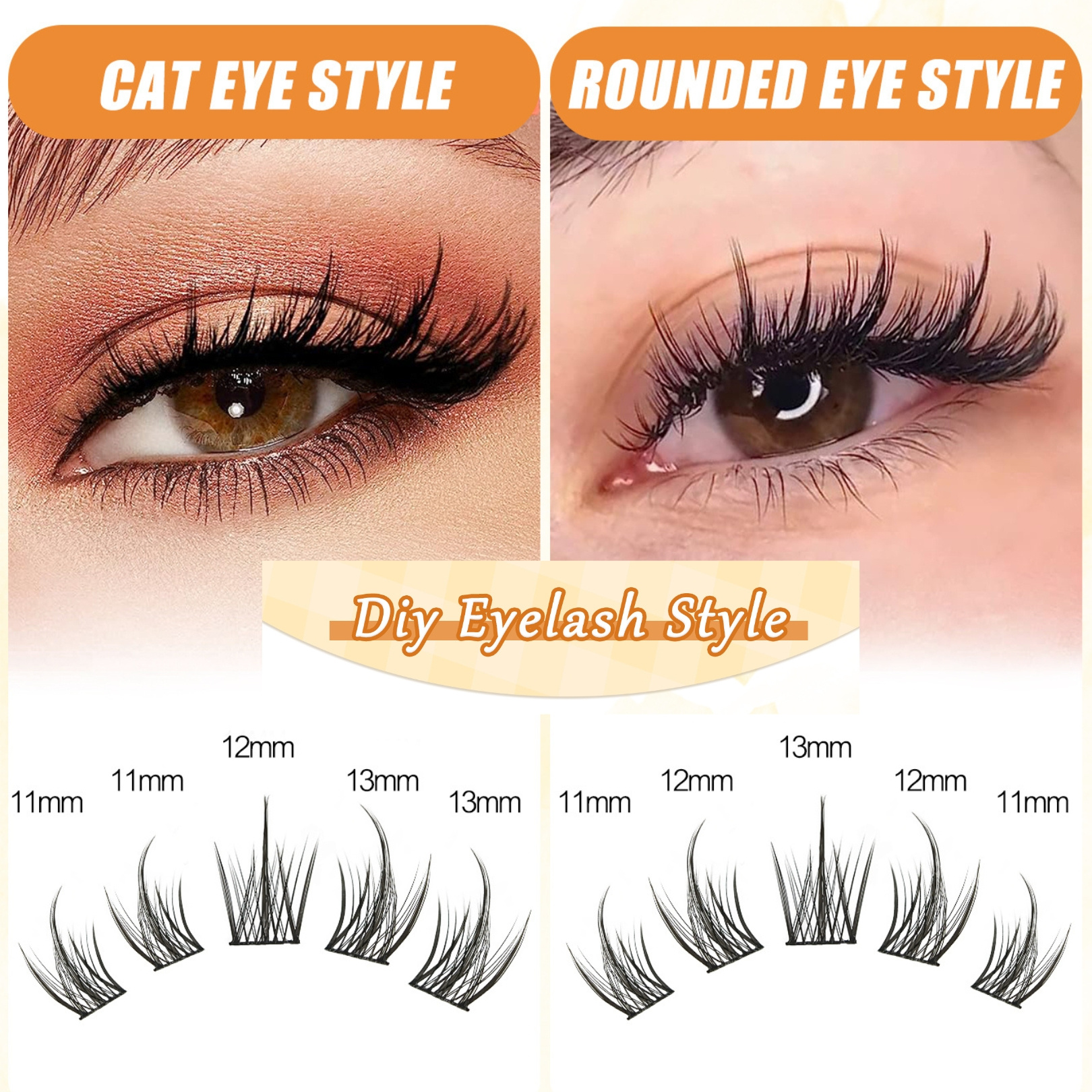 100 Clusters Lashes Diy Cat Eye Segmented Eyelashes Clusters - Temu