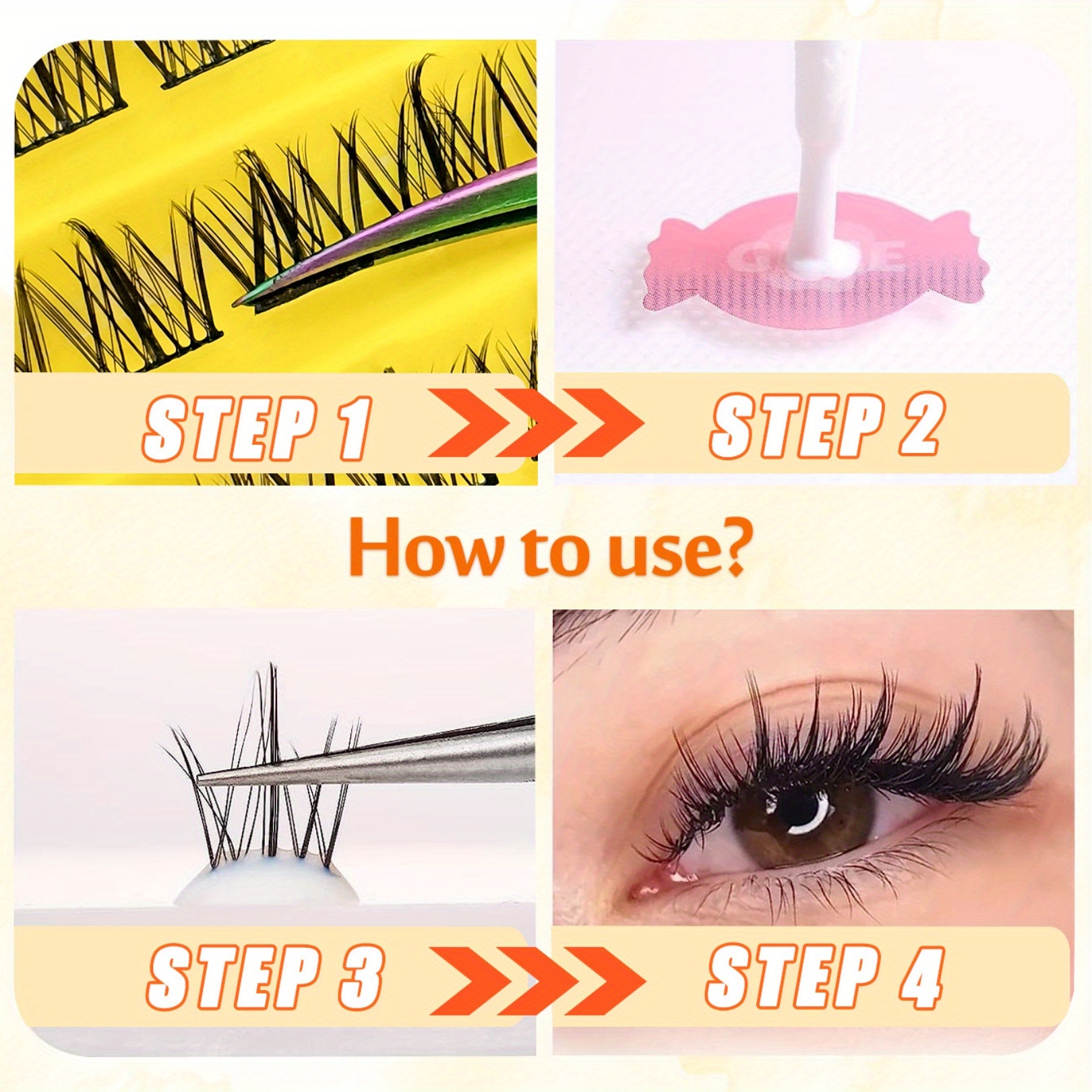 100 Clusters Lashes Diy Cat Eye Segmented Eyelashes Clusters - Temu