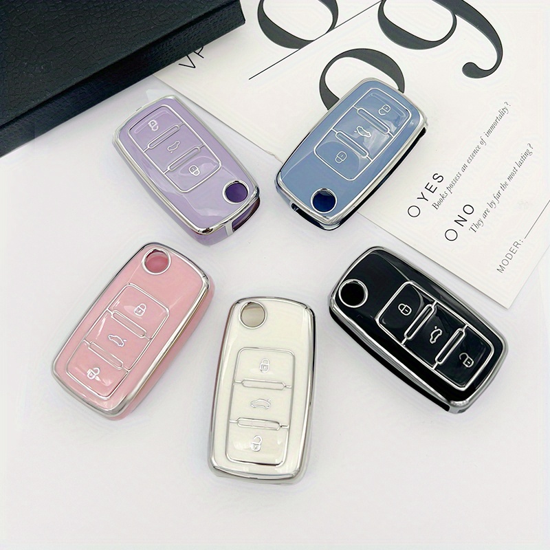 Fashion Men Women Tpu Car Key Case Pink + - Temu United
