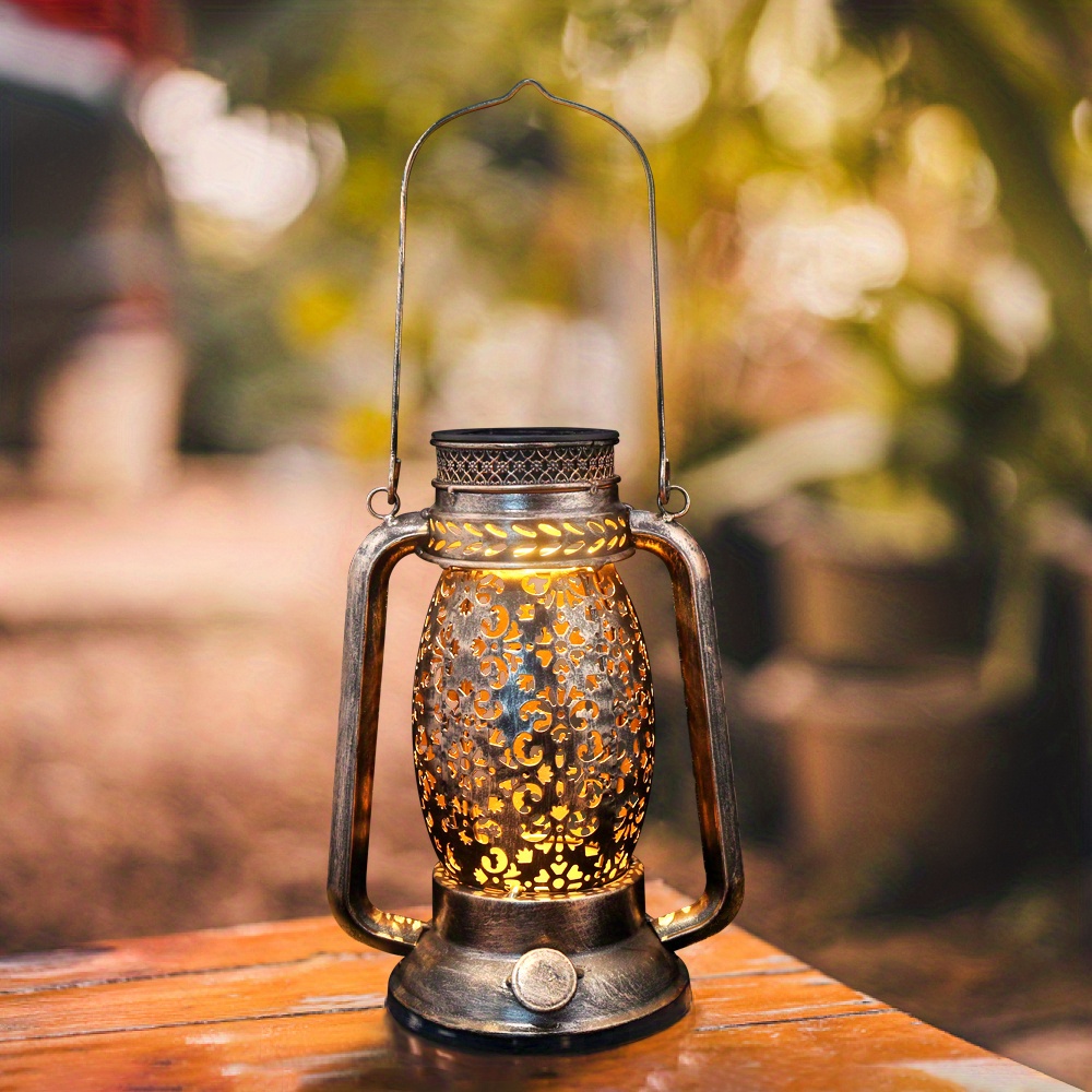 Outdoor Solar Table Light Solar Hanging Light Bronze Metal - Temu Australia