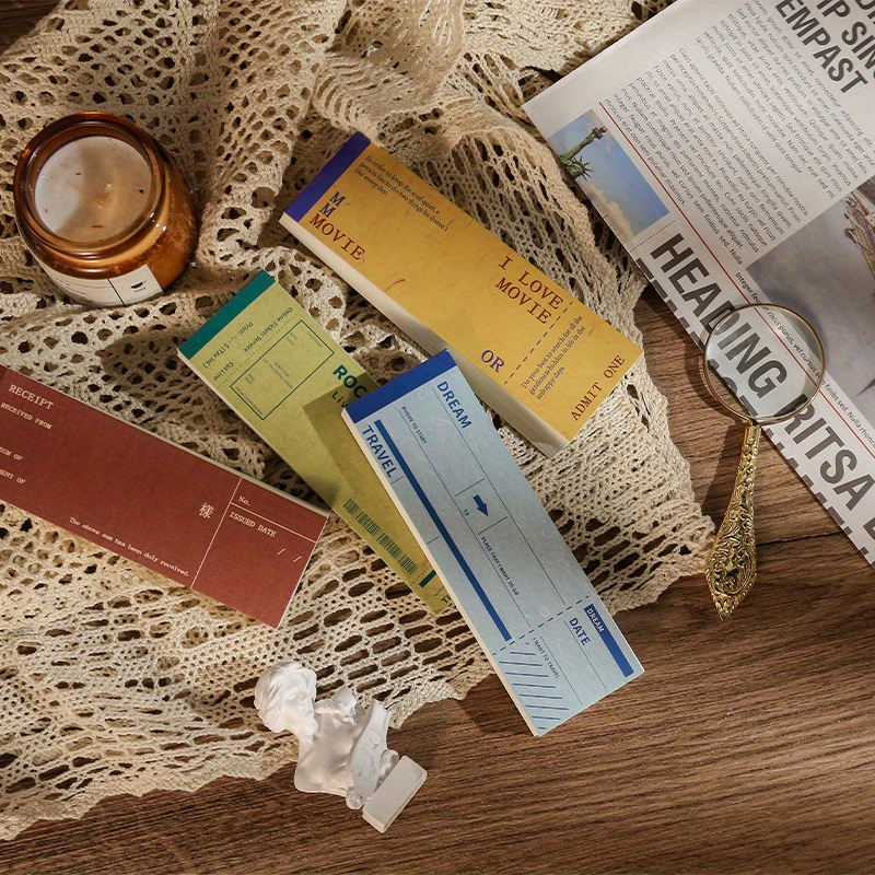 Ticket Collection Series Retro Basic Sticky Notes Simple - Temu