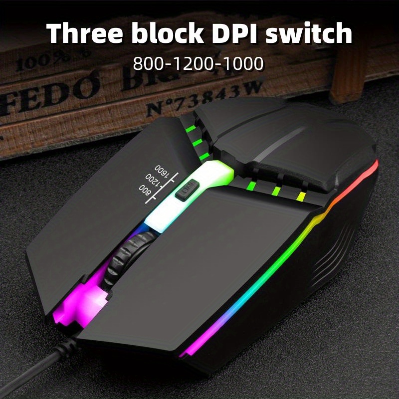 Wired Gaming Mouse Rgb Led Backlight Usb Wired Ergonomic - Temu