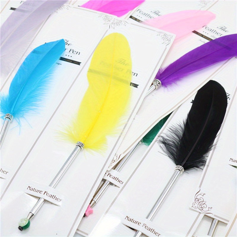 20pcs 볼펜 05mm 자연 깃털 스타일 펜 롤러 볼펜 학교 쓰기 소녀 선물 사무실 학교 공급 Temu Republic