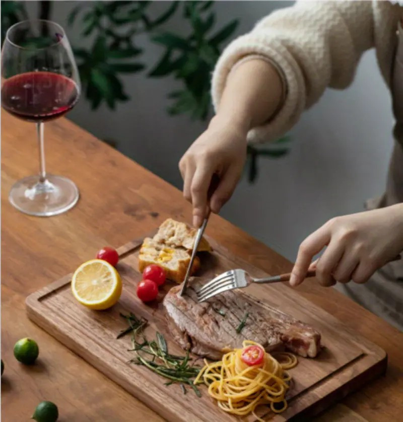 Wood Cutting Board Acacia Cutting Board Grooved Breakfast - Temu Canada