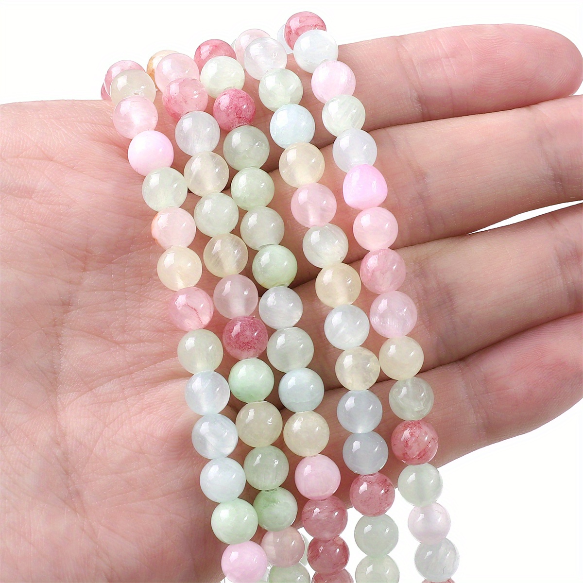 Strand Synthetic Rainbow Jade Round Loose Beads Fashion - Temu United ...