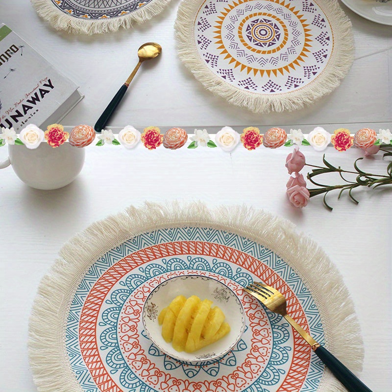 Bohemian Mandala Style Woven Meal Mats Waterproof Oil proof - Temu ...