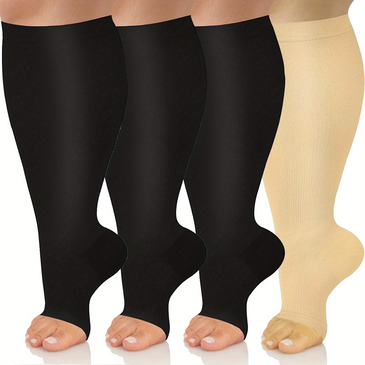 Plus Size Compression Socks Women Knee Wide Calf Socks - Temu Ireland