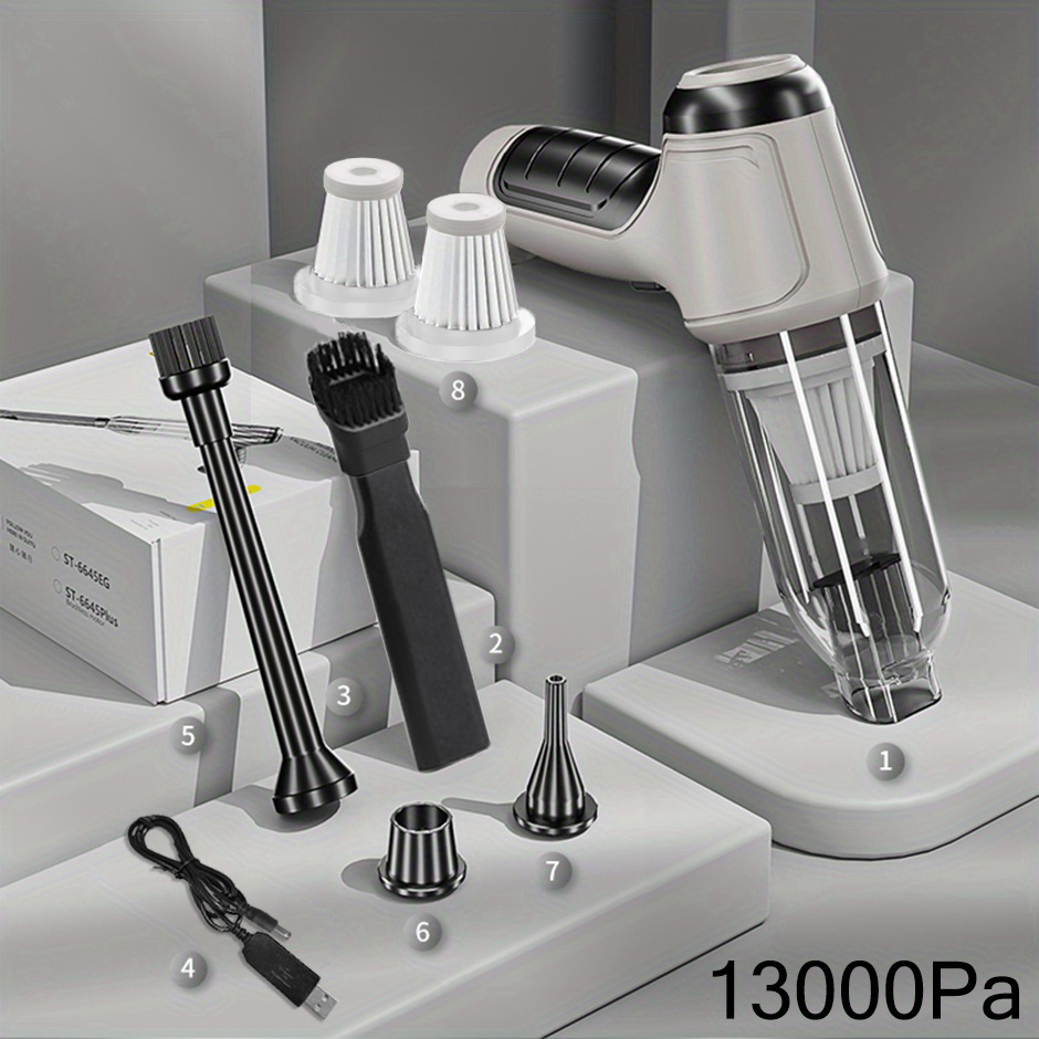 1pc Strong Suction Cordless Car Vacuum 13000pa 120w Easy To Clean ...