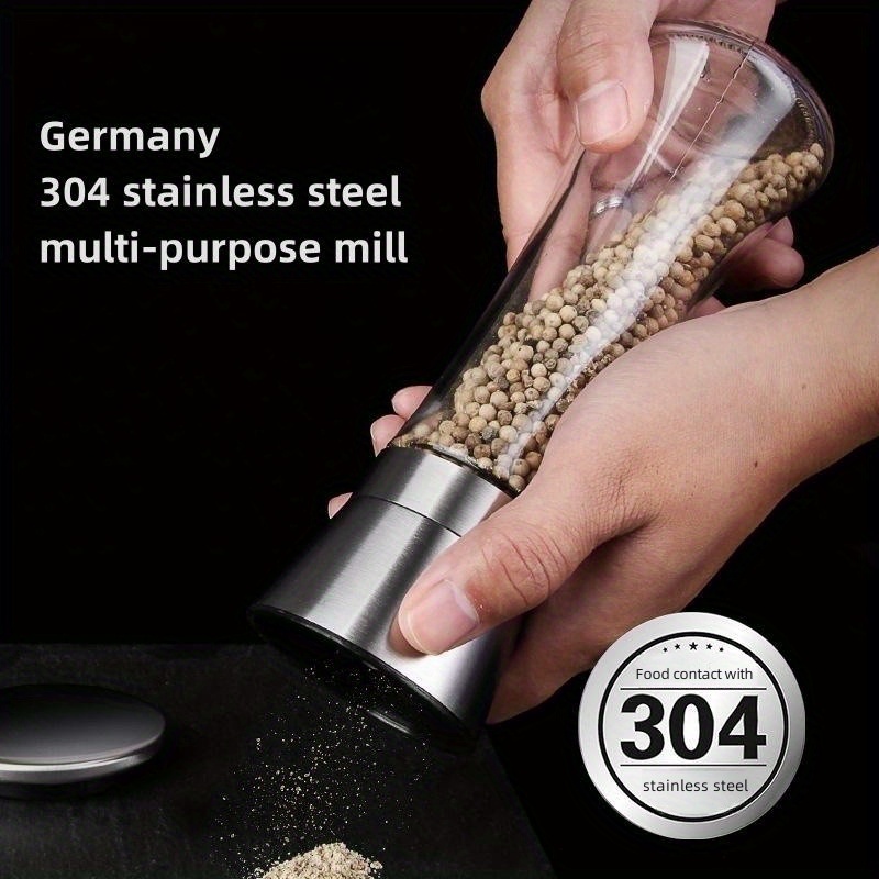Stainless Steel Pepper Grinder Salt Mill Manual Spice - Temu