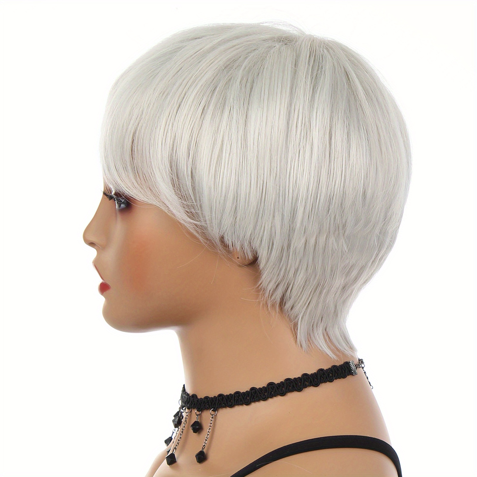 Costume Wigs Short Straight Bob Cut Wig Synthetic Wig Bangs - Temu