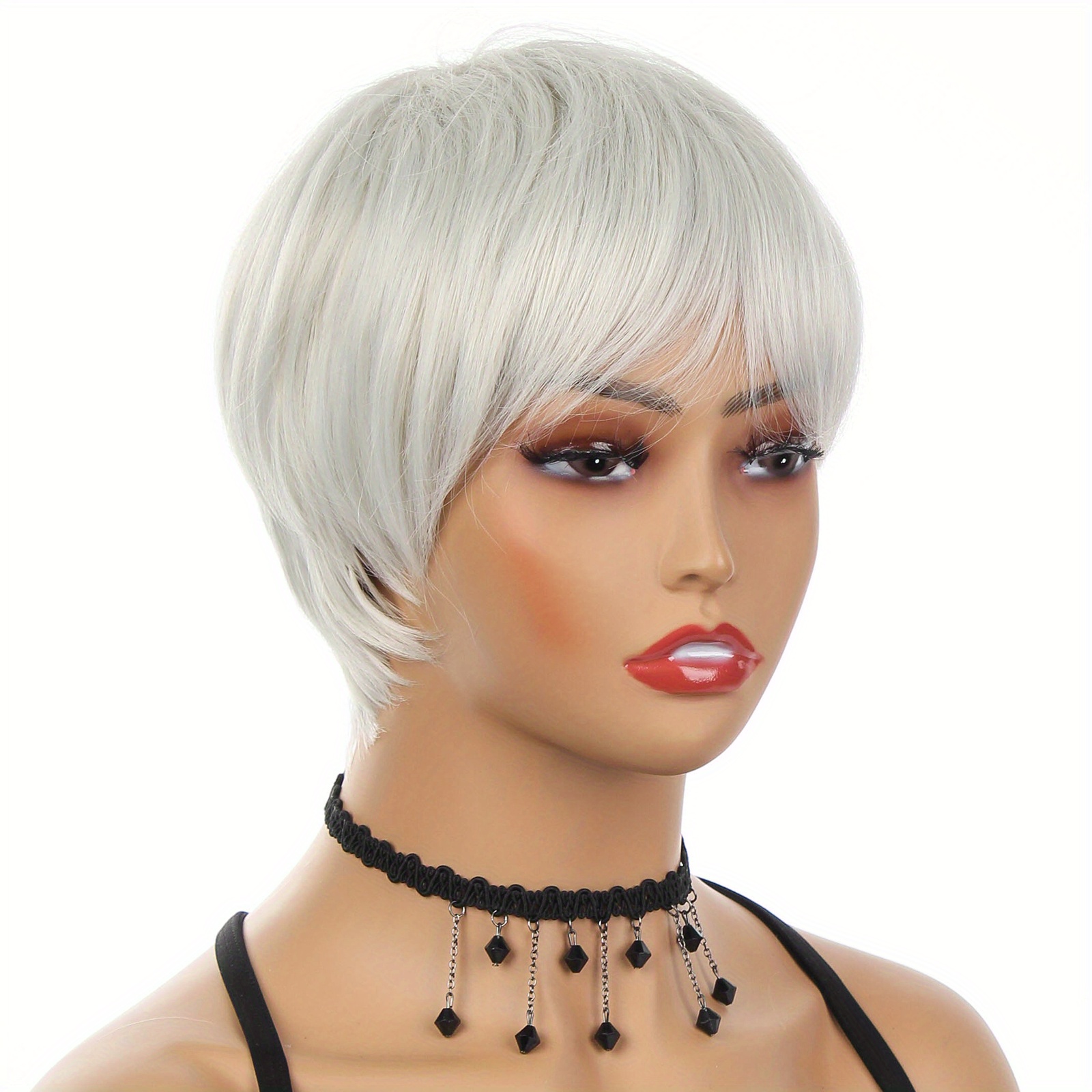 Costume Wigs Short Straight Bob Cut Wig Synthetic Wig Bangs - Temu