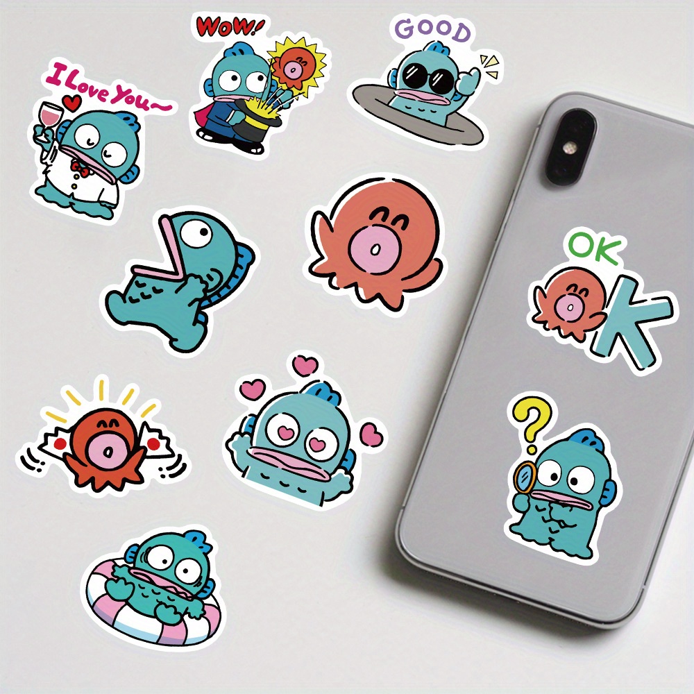 Kawaii Half Fishman Cartoon Stickers Children's Notebook - Temu Australia