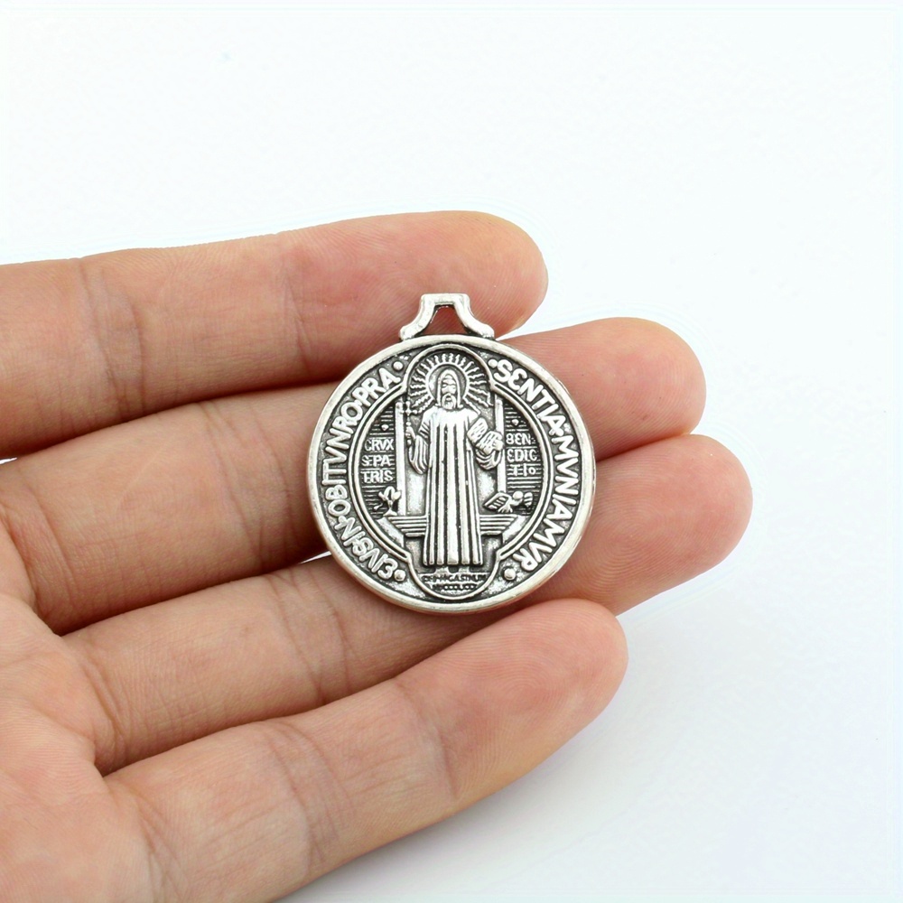 alloy st benedict medals charm round religious - Temu New Zealand