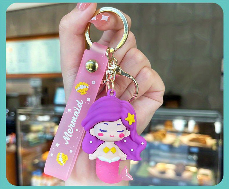 Cute Cartoon Keychain Small Mermaid Doll Pendant Lanyard - Temu New Zealand
