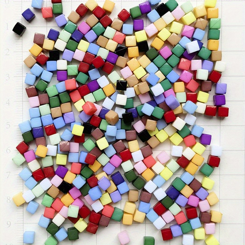 300pcs 4x4mm 작은 큐브 아크릴 돌 Diy 예술 수제 창의적인 장식 액세서리 스티 Temu