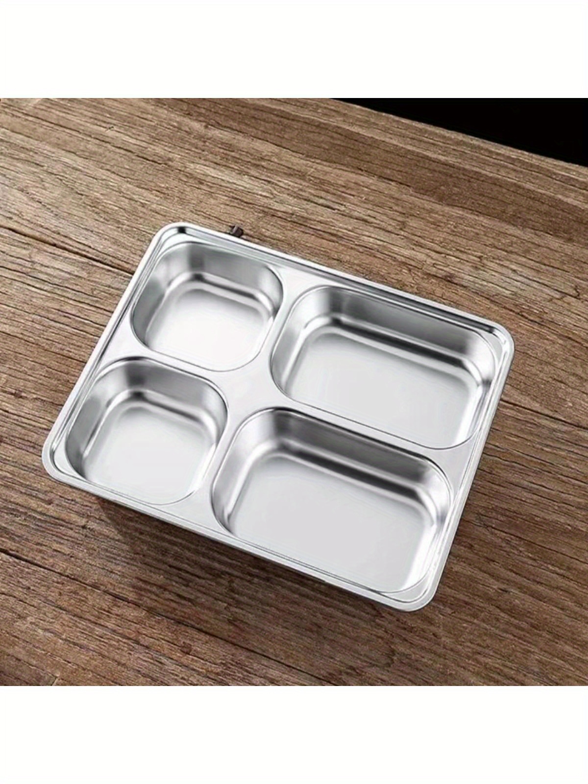 Stainless Steel Divided Dinner Plates Bento Lunch Box Food - Temu Norway