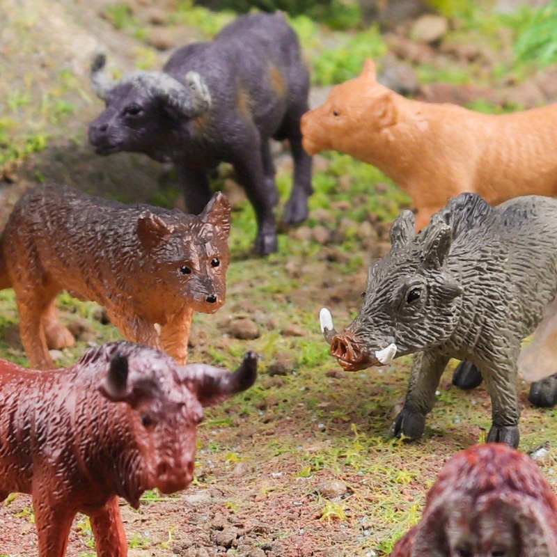 Mini Wild Animal Toy Model Cake Top Decoration Animal Model - Temu