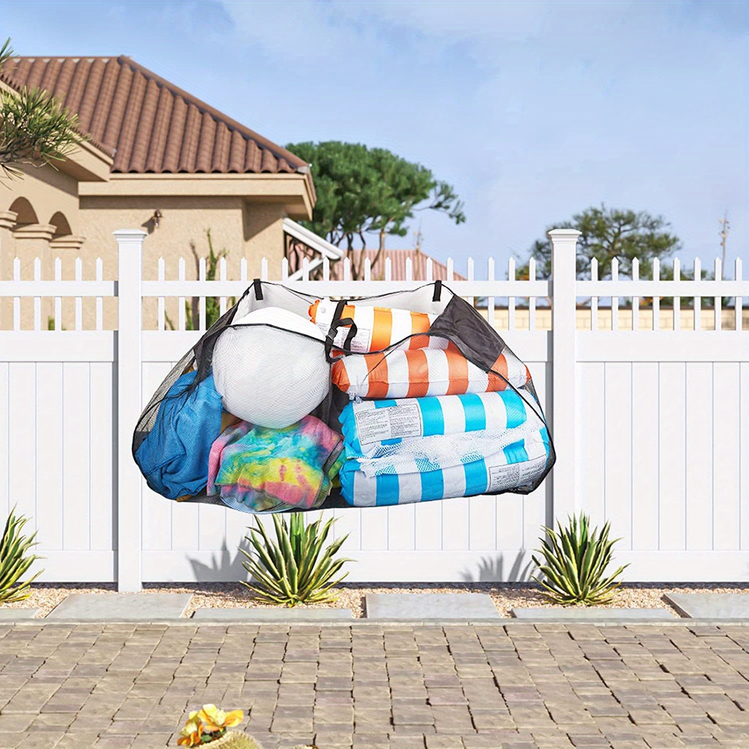Pool Floats Storage Bag Foldable Swimming Pool Hanging Mesh - Temu ...