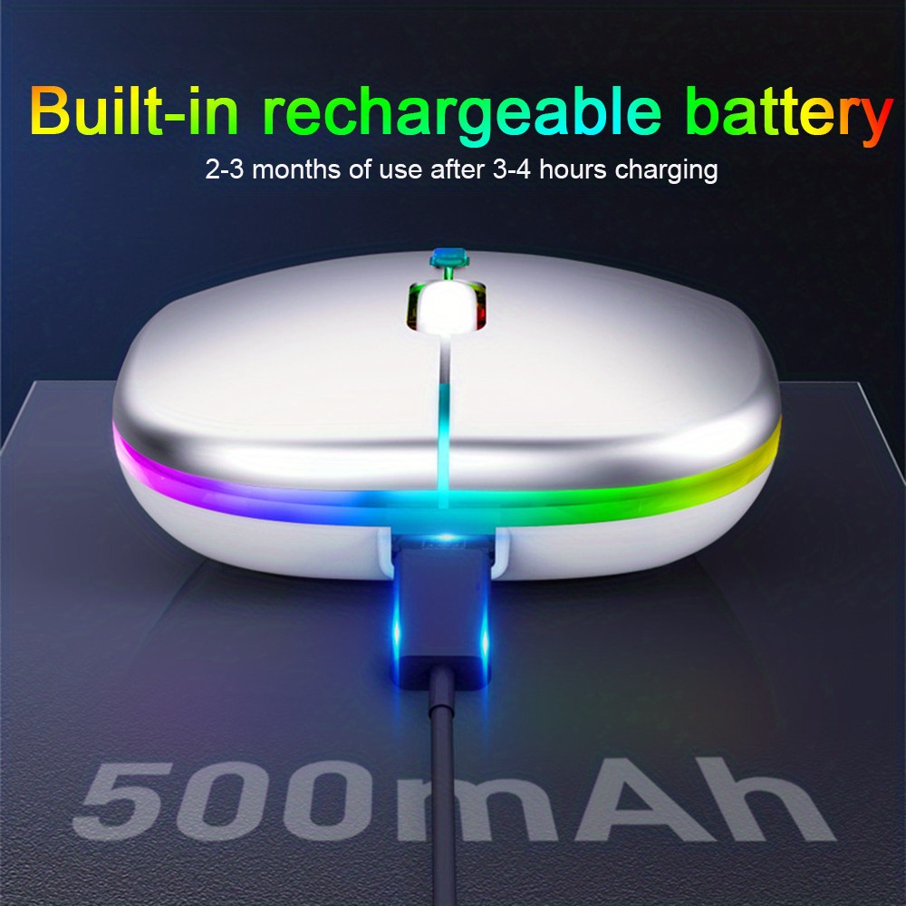 Rechargeable Wireless Mouse Computer Pc Laptop Ipad Tablet - Temu