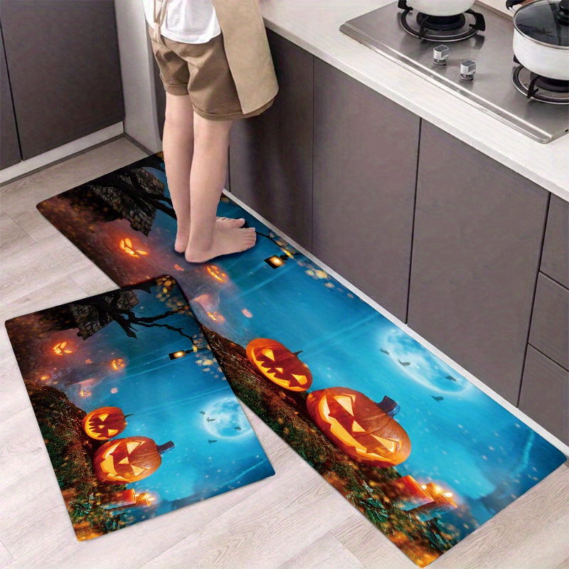 Halloween Kitchen Rugs Black Pumpkin Absorbent Non Slip - Temu United ...